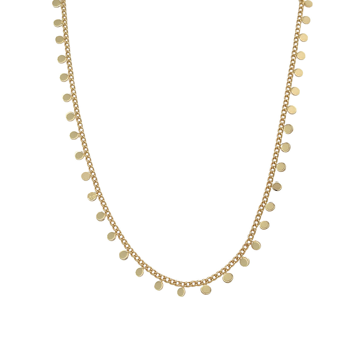 Yellow Gold Disc Drop Necklace – Jennifer Miller Jewelry